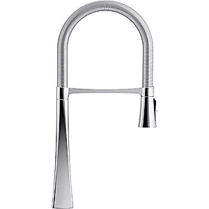 Kohler 22060-CP Graze Tall Commercial, 3 Function Semi-pro Kitchen Sink Faucet with Pull Down Sprayer, Polished Chrome