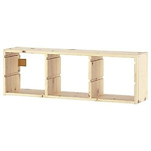 TROFAST Kid Wall Storage Cabinet 36x12 Solid Pine Toddler Room Chest Bin