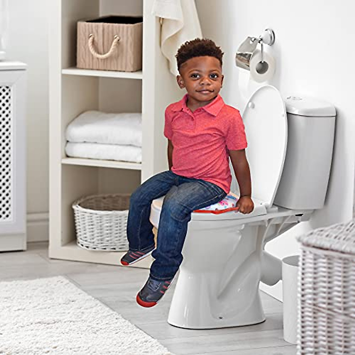 Sunny Days Entertainment CoComelon Soft Potty Training Seat, Red