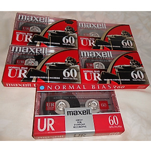 Maxell UR 60 Position IEC Type I Normal Audio Cassette - 5 Pack