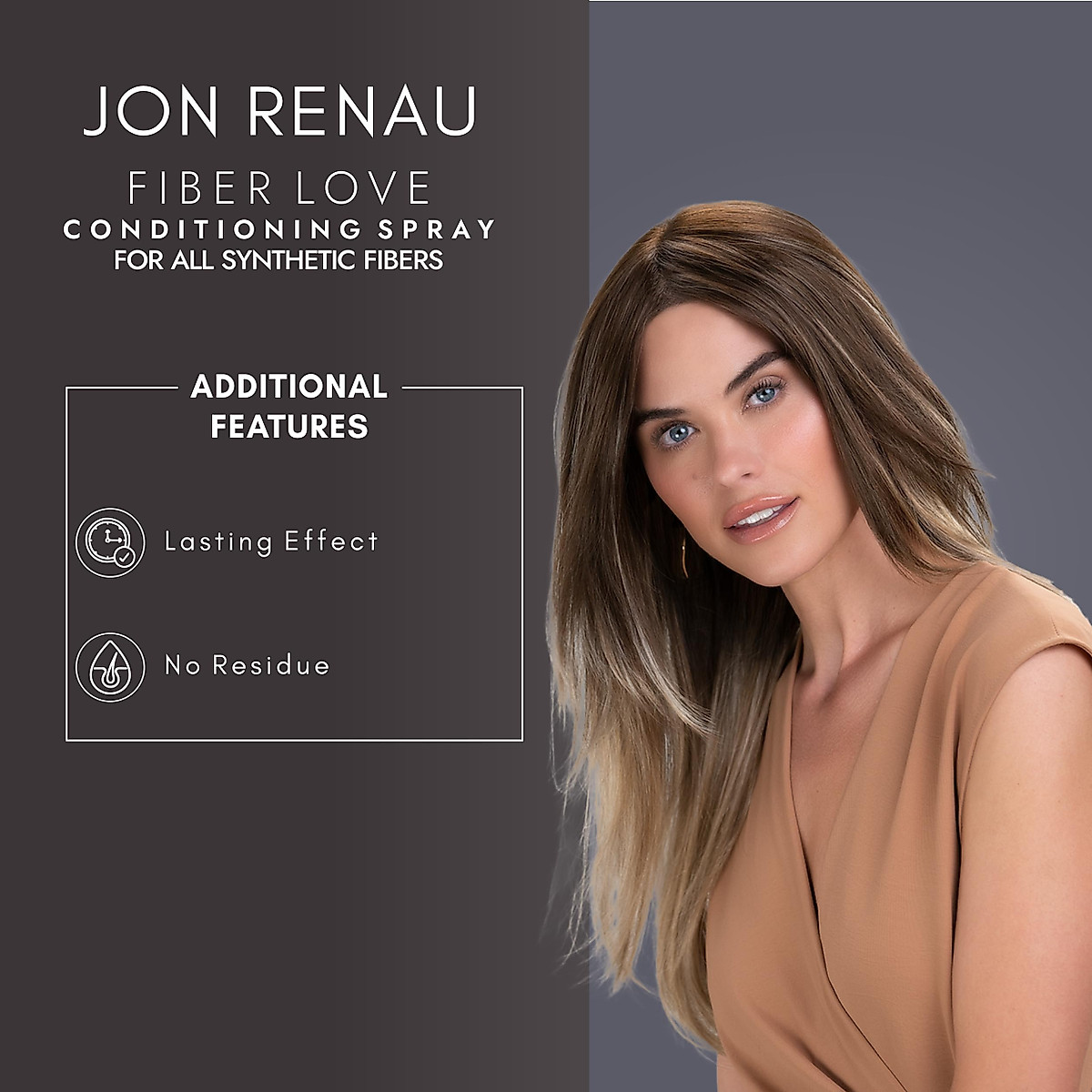 Jon Renau Fiber Love Synthetic Conditioning Spray, 8.5 oz – Leave-In Conditioner for Wigs, Toppers & Hair Extensions – Detangles, Restores Shine & Protects Synthetic Fiber