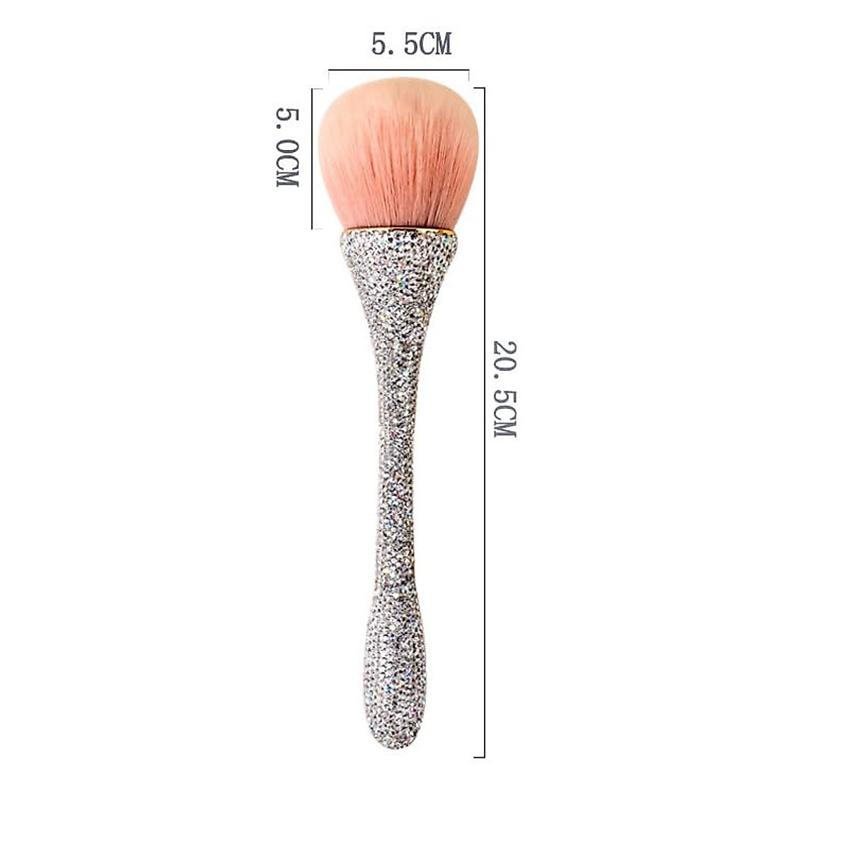 Bestbling Bling Rhinestone Large Mineral Powder Brush Makeup Brush Cosmetic Brush Foundation brush Perfect For Large Coverage Powder Bronzer Blush Blending Buffing 1 piece (Silver)