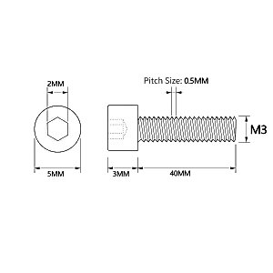 NGe M3 X40MM Stainless Steel Socket Head Cap Screw, Allen Socket Drive,Full Thread,Machine Thread for Full Thread, Shiny Surface, Machine Thread(M3x40MM,50Pcs,Silver)