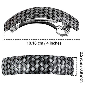 Elcoho 6 Pack Retro Large Hair Barrettes Simple Automatic Hair Clip French Clip Barrettes for Women Ladies, 6 Colors (Colors D)