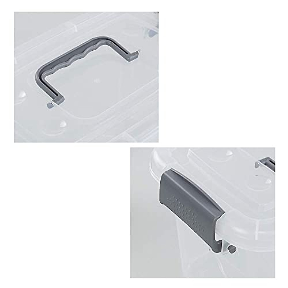 Readsky 5 L Clear Plastic Latch Box with Lids and Handle, 6 Packs