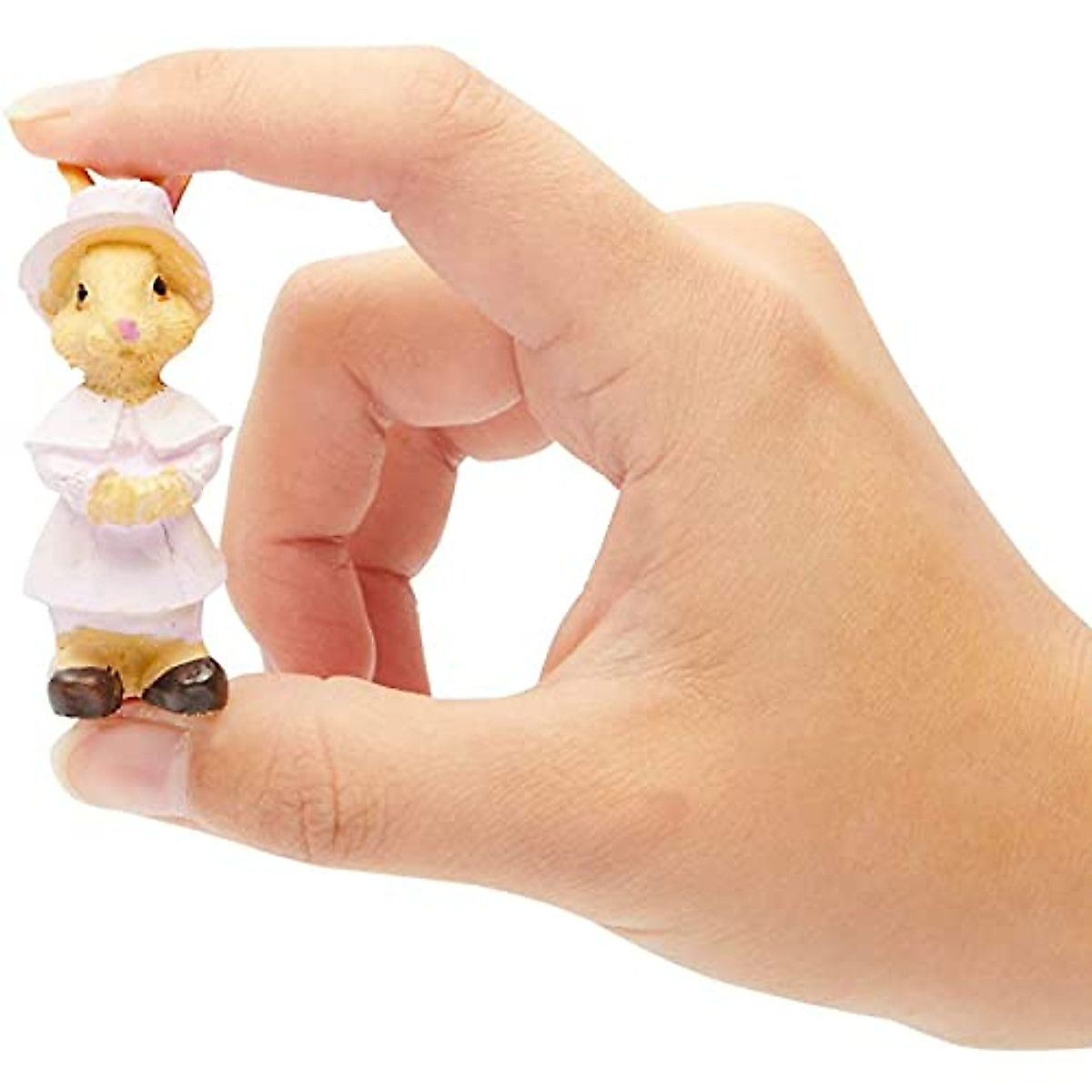 Juvale Mini Bunny Statues for Easter, Garden Decorations (2.2 Inches, 6 Pack)