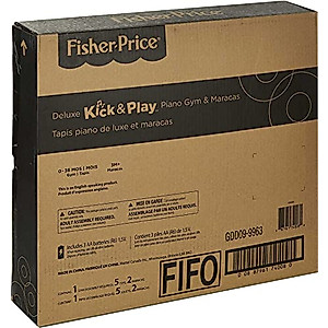 Fisher Price Baby Gift Set Deluxe Kick & Play Piano Gym & Maracas, Playmat & Musical Toy with Smart Stages Learning Content plus 2 Rattles (Amazon Exclusive)