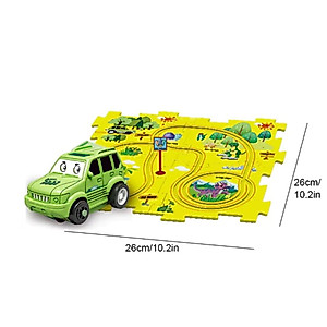 Puzzle Racer Kids Car Track Set - 2024 Best Blooming Babies Puzzle Racer, Children's Educational Puzzle Track Car Play Set,Puzzle Track for Kids (5 Pcs, 4Sets)