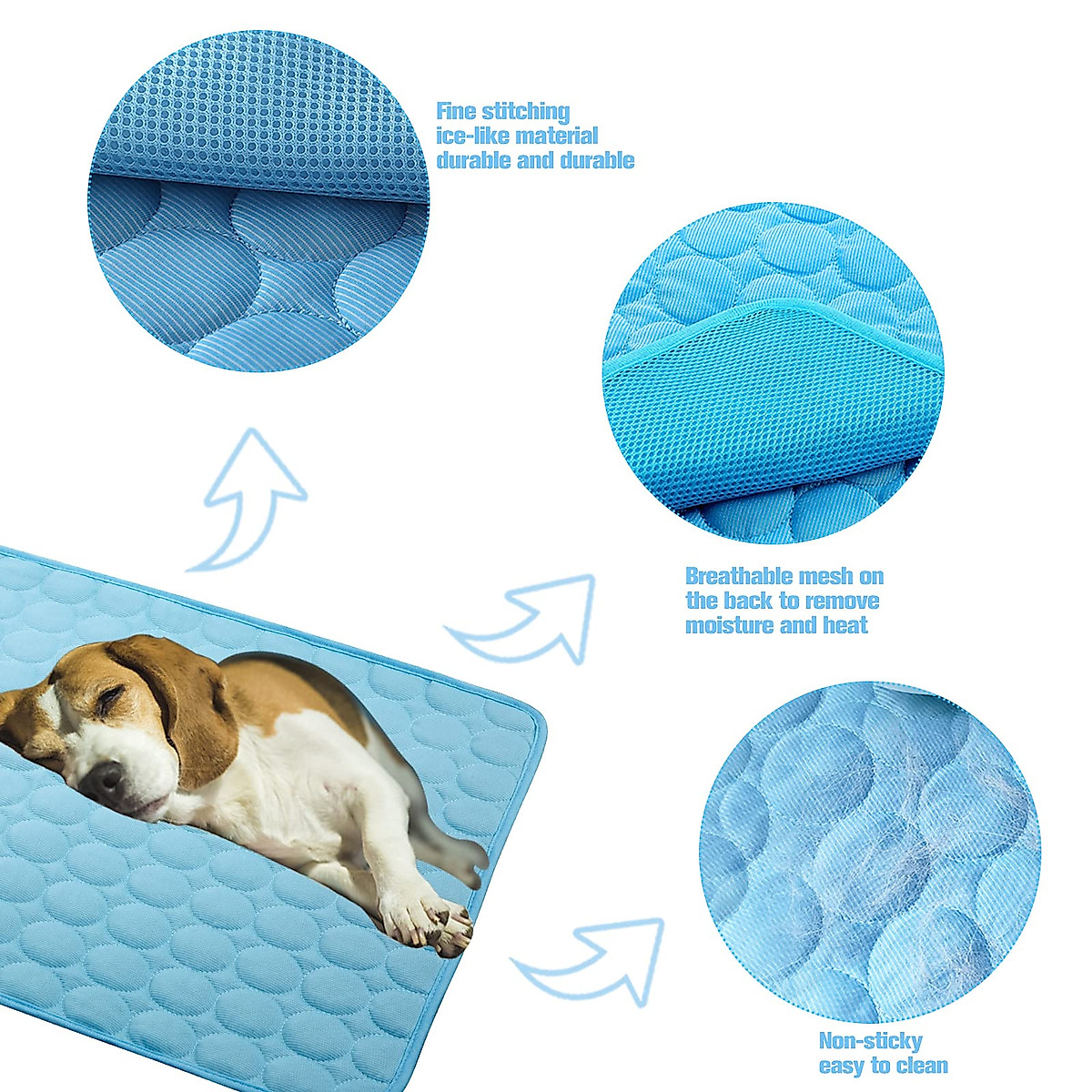 dgdgbaby Dog Cooling Mat Large Cooling Pad Summer Pet Bed for Dogs Cats Kennel Pad Breathable Pet Self Cooling Blanket Dog Crate Sleep Mat Machine Washable