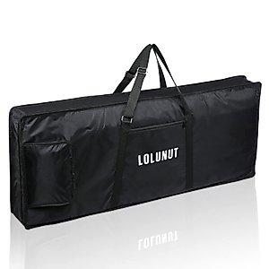 LOLUNUT 61 Key Keyboard Bag Thickened Waterproof Electronic Piano Cover Case for Electronic (Black)