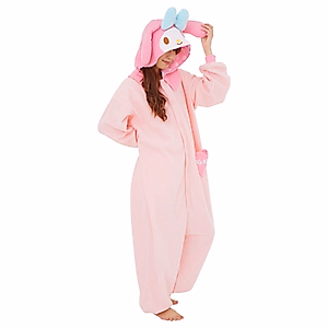 SAZAC My Melody Sanrio Kigurumi - Onesie Jumpsuit Halloween Costume (One Size)