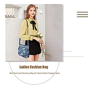 Angel Kiss Crossbody Bags for Women PU Leather Shoulder Handbag Ladies Purses and Handbag with adjustable Strap Lake Blue