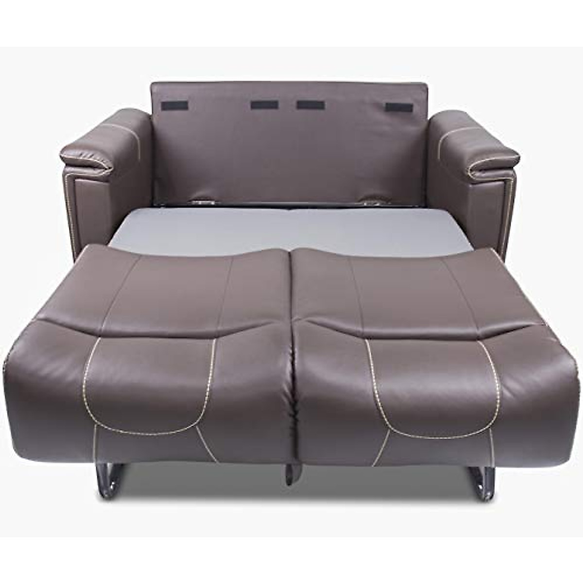 Thomas Payne 68" Tri-Fold RV Sofa in Majestic Chocolate (67.5" W x 34" D x 38" H) — Converts to Bed - Space-Saving Design - Low Maintenance - PolyHyde Upholstery - Fits Through 26" Door - 377708