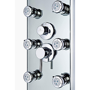 Blue Ocean 52" Aluminum SPA392M Shower Panel Column Tower with Rainfall Shower Head, 8 Multi-functional Nozzles