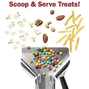 Stainless Steel Popcorn Scoop – Easy Fill Tool for Bags & Boxes, Great Utility Serving Scooper for Snacks, Desserts, Ice, & Dry Goods by Back of House Ltd.