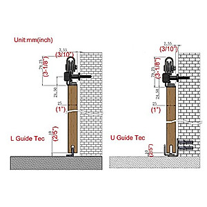 DIYHD TYLTP Hardware for Cabinet Black Top Mount Small Sliding Barn Door Track, 39" Mini Single Kit
