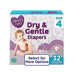 Parent's Choice Dry & Gentle Diapers, Size 4, 32 Count