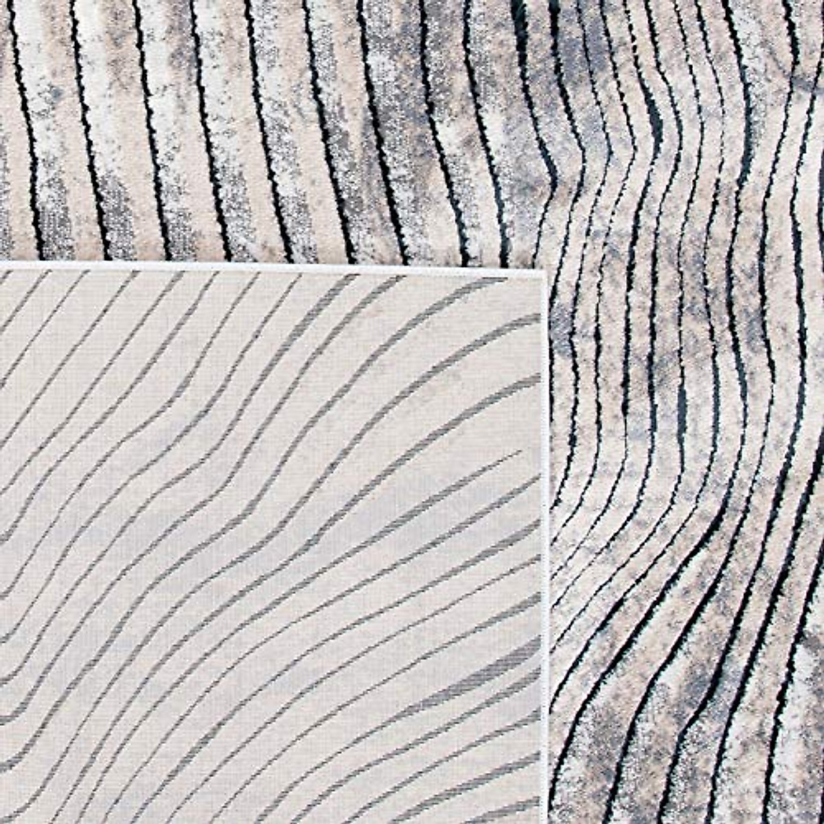 SAFAVIEH Lagoon Collection 5'5" x 7'7" Beige/Grey LGN178B Distressed Non-Shedding Living Room Bedroom Dining Home Office Area Rug