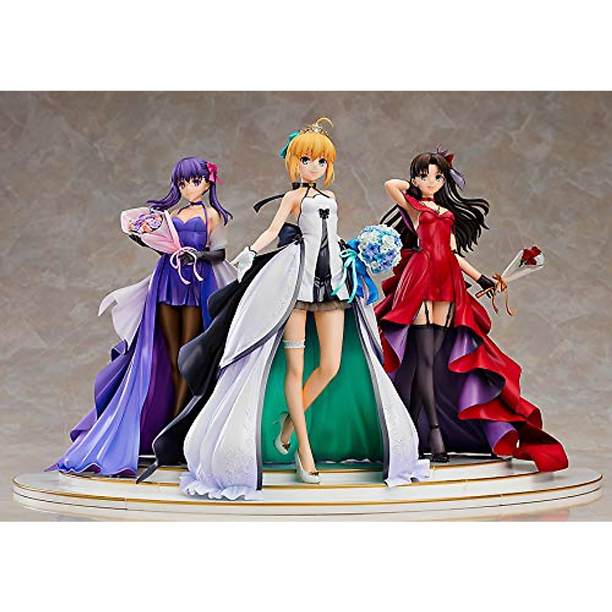 Fate stay night 1/7 Scale Figure Collection Saber, Rin Tohsaka and Sakura Matou ~15th Celebration Dress Ver.~ Premium Box