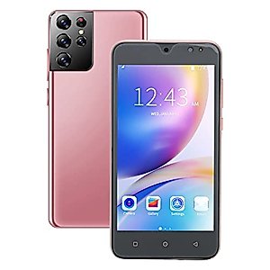 Bewinner S21 Pro Unlocked Cellphone, 5.45in 2GB RAM 16GB ROM Dual SIM Card Unlocked 3G Smartphone Face ID Mobile Phone 128G Expansion for Android 10(Pink)