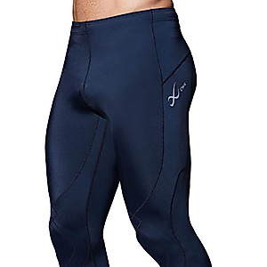 CW-X Men's Stabilyx Joint Support Compression Sports Tights, True Navy, Large
