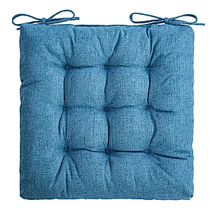 SQUARE MOON 4 Pack Chair Cushions, Seat Cushions, Chair Pads, Chair Mat for Indoor, Outdoor Dining Chairs, Kitchen Chairs, Dining Room Chairs (16" × 16" × 4 Pack, Blue)