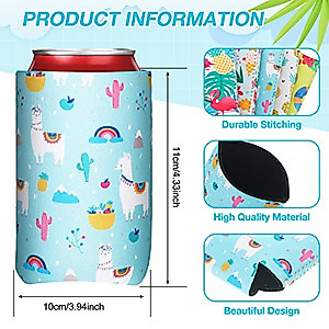 16 Pcs Beer Can Coolers Sleeves summer Pattern Beer Can Coolies Soft Insulated Bulk Thermocoolers Koolies in Bulk for Soda Cover Coolers Collapsible for Favors Parties Events Beer Water Bottles