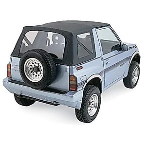 Rampage Factory Replacement Soft Top | Vinyl, Black Diamond Color with Tinted Windows | 98635 | Fits 1986 - 1994 Suzuki Samurai