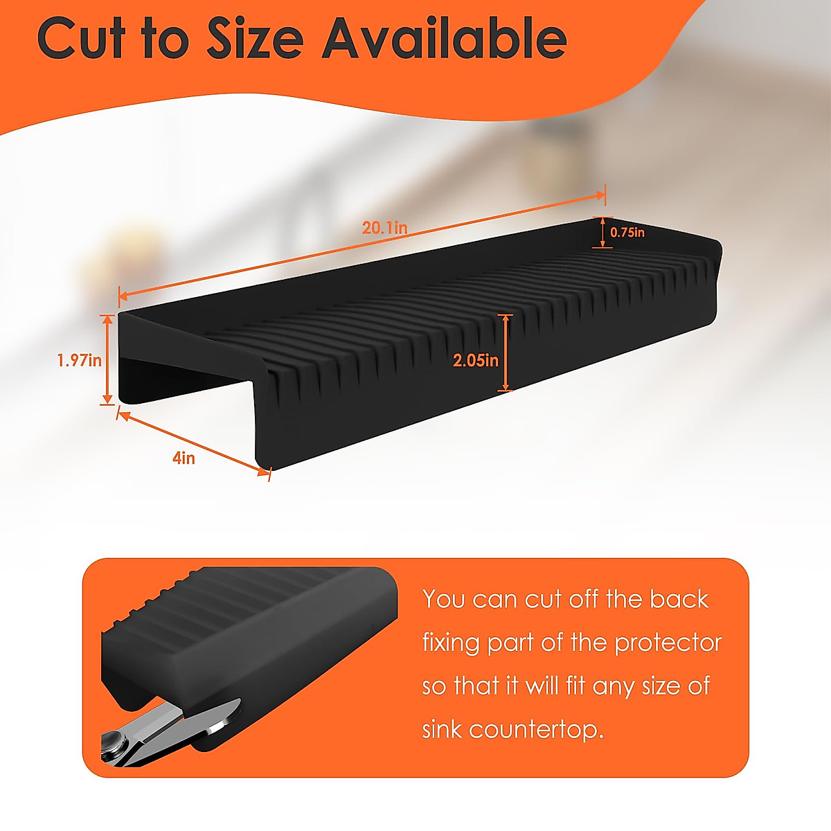 Sink Edge Protectors for Kitchen Sink, Silicone Sink Splash Guard for Kitchen and Bathroom, Protect Countertop from Scratches, Stains, Splashes, Kitchen Sink Protector Stainless Steel Granite Quartz