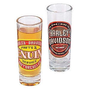 Harley-Davidson Label Shooter Set, Tall Shot Glasses w/Custom H-D Graphics