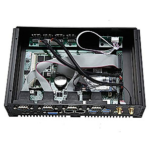 PARTAKER Powerful Mini Desktop Computer, Fanless Industrial PC, Intel Core i5 3317U, 8GB Ram 512GB SSD, 2xNICs, 4xUSB 3.0, 4xCOM RS232, HD Port, Aluminum Alloy Chassis, Windows 11 Pro
