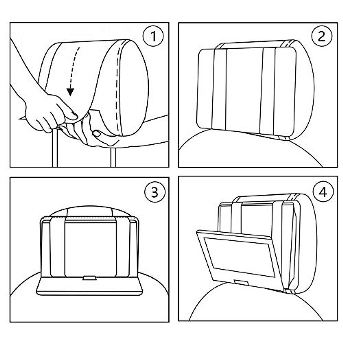 Hikig DVD Player Headrest Mount Holder Portable DVD Player Mount Car Back seat Headrest Holder for Swivel & Flip Portable DVD Player 7 ~ 11 Inch