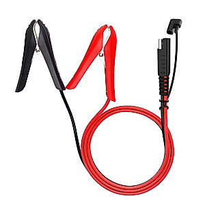 BESULEN 3.3FT 14AWG Battery Alligator Clips, Crocodile Clip to SAE Connector, Quick Release Adapter Extension Cable, Quick Disconnect Plug Socket with Battery Clamps, Compatible with Motorcycles