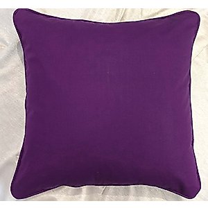 Saffron Decorative Floor Cushion Cover Extra Large Pillowcase Purple 32x32 inch (80x80 cm) Cotton Piping Solid Removable Cover, Insert not Included