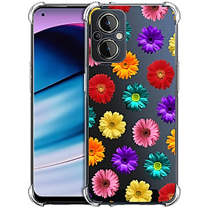 Glisten - OnePlus Nord N20 Case, OnePlus N20 5G Case - Daisy Flower Multicolor Pattern Design Printed Slim Fit Clear Transparent Soft TPU Shockproof Designer Back Case/Cover for OnePlus Nord N20.