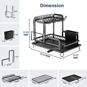 GSlife Dish Drying Rack and Egg Steamer Rack, 2 Tier Dish Rack and Stainless Steel Trivet for Instant Accessories, Bundle Sales, 2 Packs