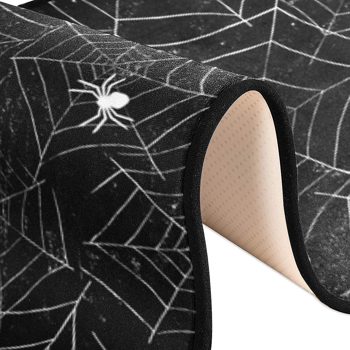 ALAZA Halloween Black and White Grunge Background with Spiderwebs Runner Area Rug Non Slip Floor Mat for Hallway Entryway Living Room Bedroom Dorm Home Decor 72x24 inches