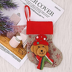 Amosfun Old Men Gifts 12pcs Christmas Stockings Cloth Bag Christmas Hanging Socks Christmas Tree Decorations for Party Kids Teens Stocking Stuffer