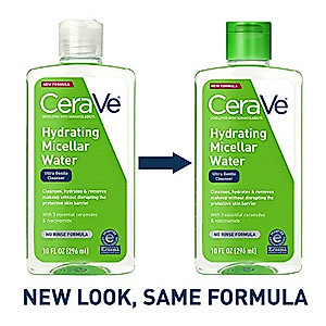 CeraVe Micellar Water | New & Improved Formula | Hydrating Facial Cleanser & Eye Makeup Remover | Fragrance Free & Non-Irritating | 10 Fl. Oz