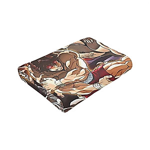 Anime Baki The Grappler Blanket Tapestry Sofa Office Bedroom Throw Blankets Super Soft Cozy Microfiber Blanket Bedding 40"X30"