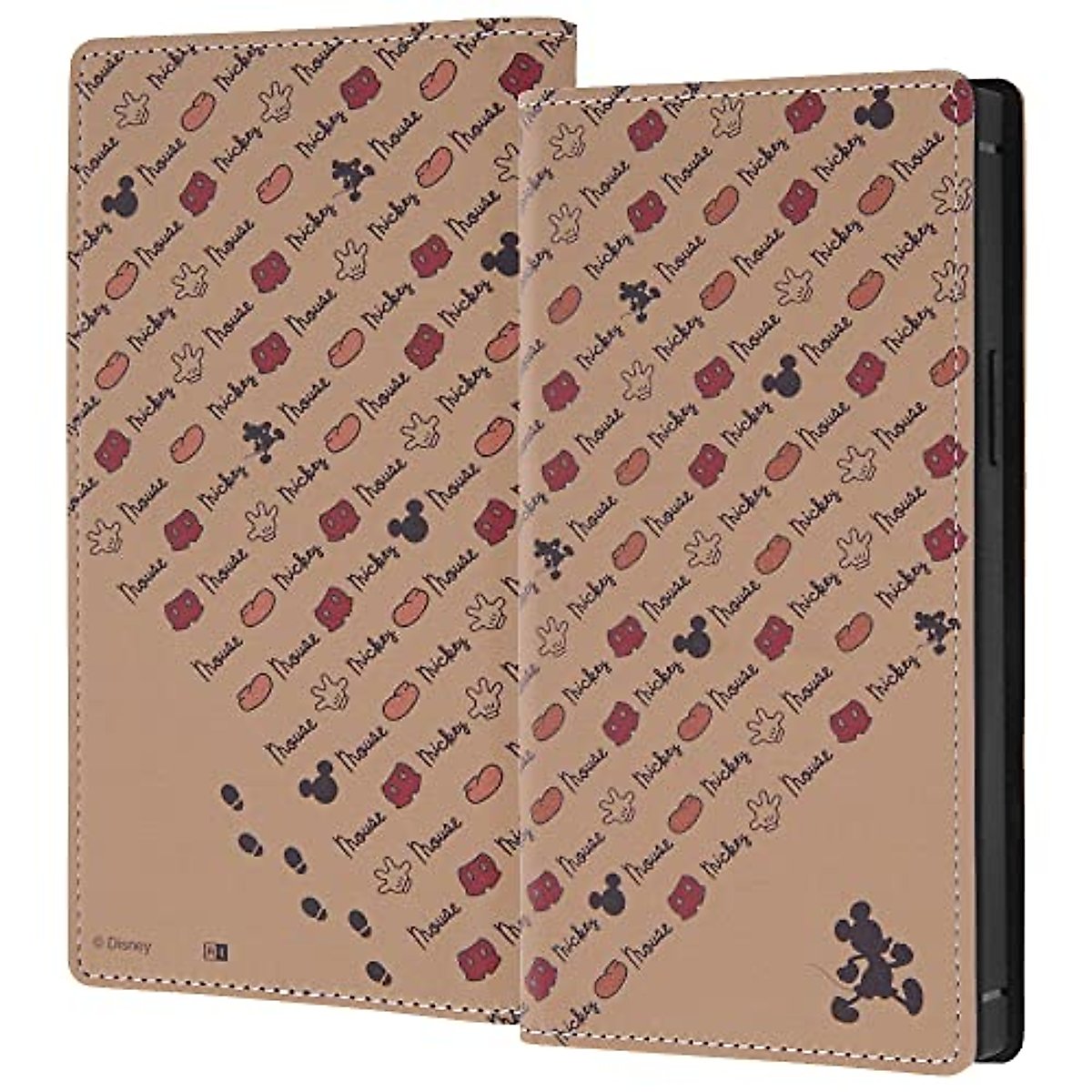 Digital Alchemist [Thorough Protection Squl Skul] iPhone 14 Plus Case Disney Character Notebook Type Leather Case Notebook Cover Mickey Mouse Motif Pattern