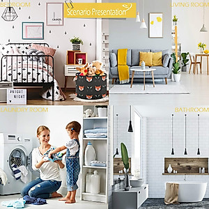 visesunny Storage Basket Foxes Arrow Animal Nursery Hamper Canvas Fabric Toy Storage Organizer Bin Storage Box Laundry Basket for Kid Rooms,Playroom,Shelves,Toy Basket