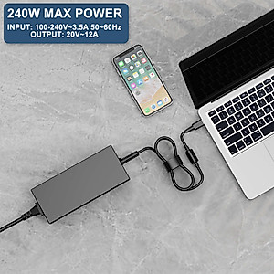 240W USB Tip AC Charger for MSI Stealth 17 A16 16 14 AI Studio Mercedes AMG (13th Gen) GP66 GP76 Leopard GE76 GE66 Raider WE76 Workstation CreatorPro Z17 Z16P Z16 X17 Laptop Power Supply Adapter
