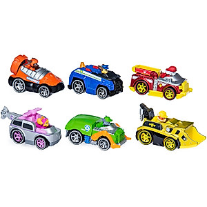 Paw Patrol, True Metal Classic Gift Pack of 6 Collectible DIE-CAST Vehicles, 1: 55 Scale, Launch’N Haul Paw Patroller, Transforming 2-in-1 Track Set for True Metal Die-Cast Vehicles