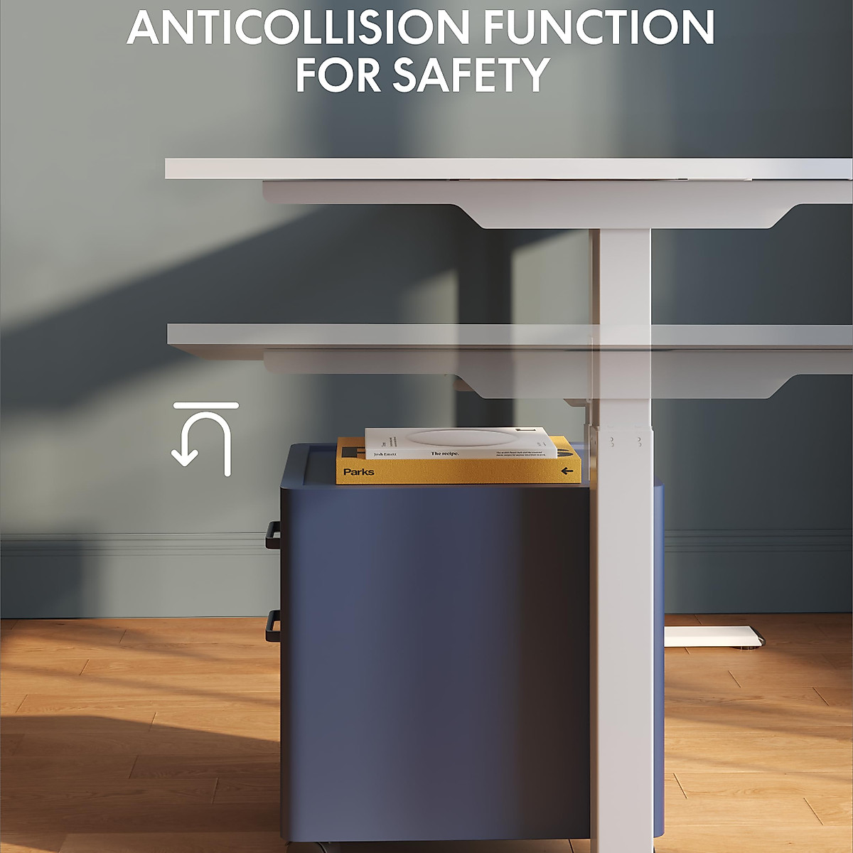 SANODESK 71-Inch Large Dual Motor L-Shaped Electric Height Adjustable Standing Desk - Reversible Panel - White Top/White Frame - Ideal for Gaming, Home Office or Computer Workstation