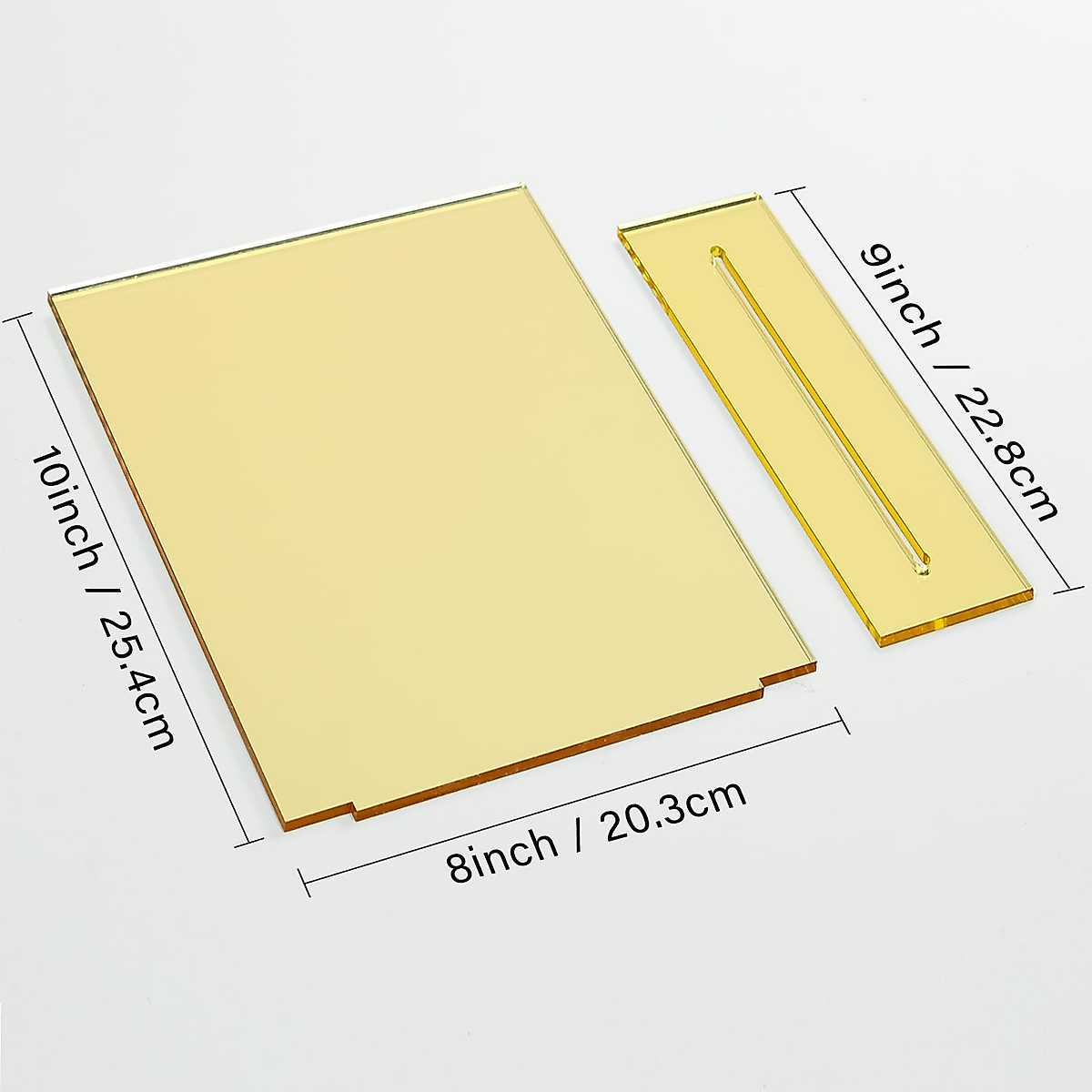 JINMURY 8x10 Inch Gold Acrylic Sign with Stand | 5 Pack Blank Acrylic Table Signs and Base for DIY Wedding Table Numbers, Wedding Signage, Events& Parties