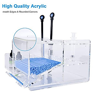 ANNWAH Dental Composite Syringe Organizer, Multi-Function Dental Syringe Holder, Resin Adhesive Applicators Organizer, Acrylic Case for Medical Composite Resin Adhesive Syringes, Resin Placement Rack
