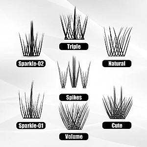 IKVVOM Cluster Lashes 120Pcs 10-16mm Mix lengths Lash Clusters C Curl Individual Lashes Volume Eyelash Clusters Wispy Cluster DIY Eyelash Extensions DIY At Home Soft And Reusable Lashes