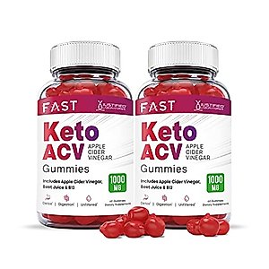 Justified Laboratories (2 Pack) Fast Keto ACV Gummies 1000MG with Pomegranate Juice Beet Root B12 120 Gummys