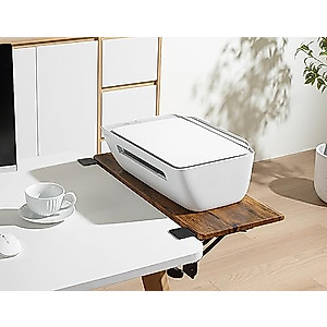 ETHU Ergonomics Desk Extender Tray, 26.7"x11.4" Large Size Foldable Keyboard Drawer Tray Clamp On, Armrest Support for Home and Office (Wood)